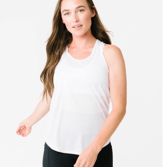 ZYIA | Tops | Zyia White Vented Back Tank | Poshmark